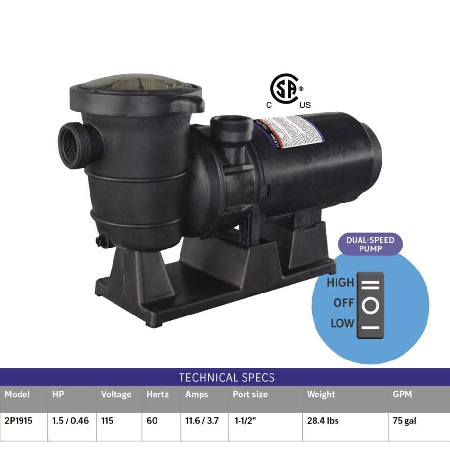 Dual Speed Above-ground Pool Pump | CPI Pool Products